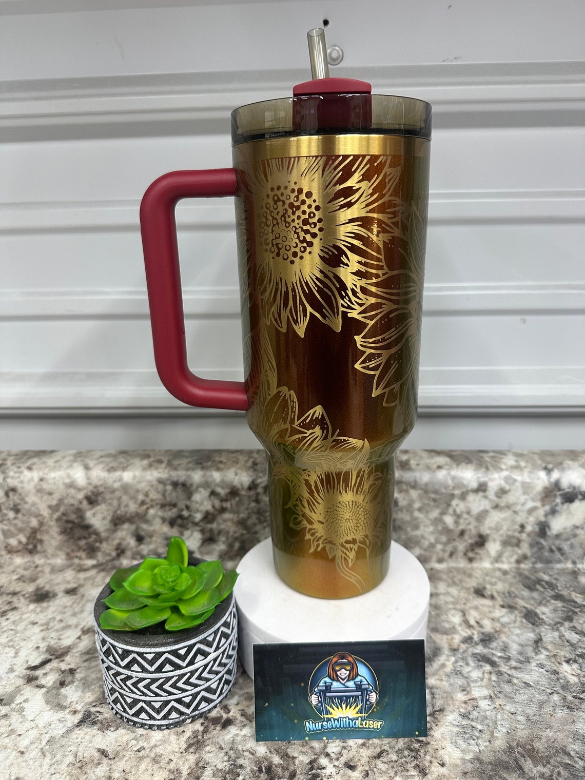 Sunflower, Full Sunflowers, Sunflower Gift, Laser Engraved Tumbler - Etsy