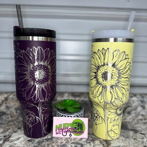 Sunflower, Full Sunflowers, Sunflower Gift, Laser Engraved Tumbler - Etsy