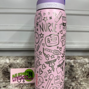 New Owala 40oz Laser Engraved Nurse Water Bottle - Etsy