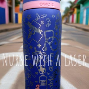New Owala 40oz Laser Engraved Nurse Water Bottle - Etsy