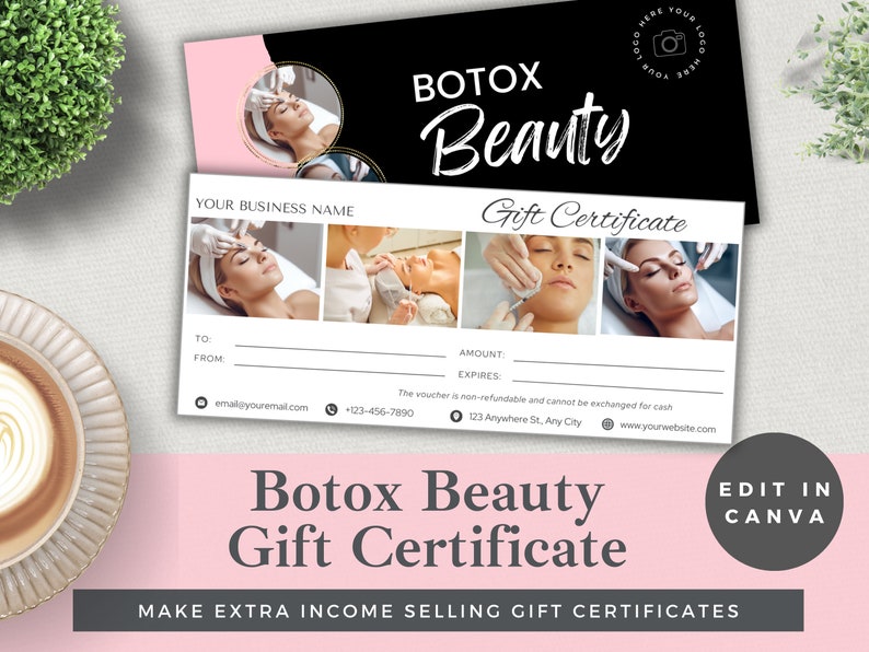 Editable Gift Certificate for Botox and Filler | Canva Template ...
