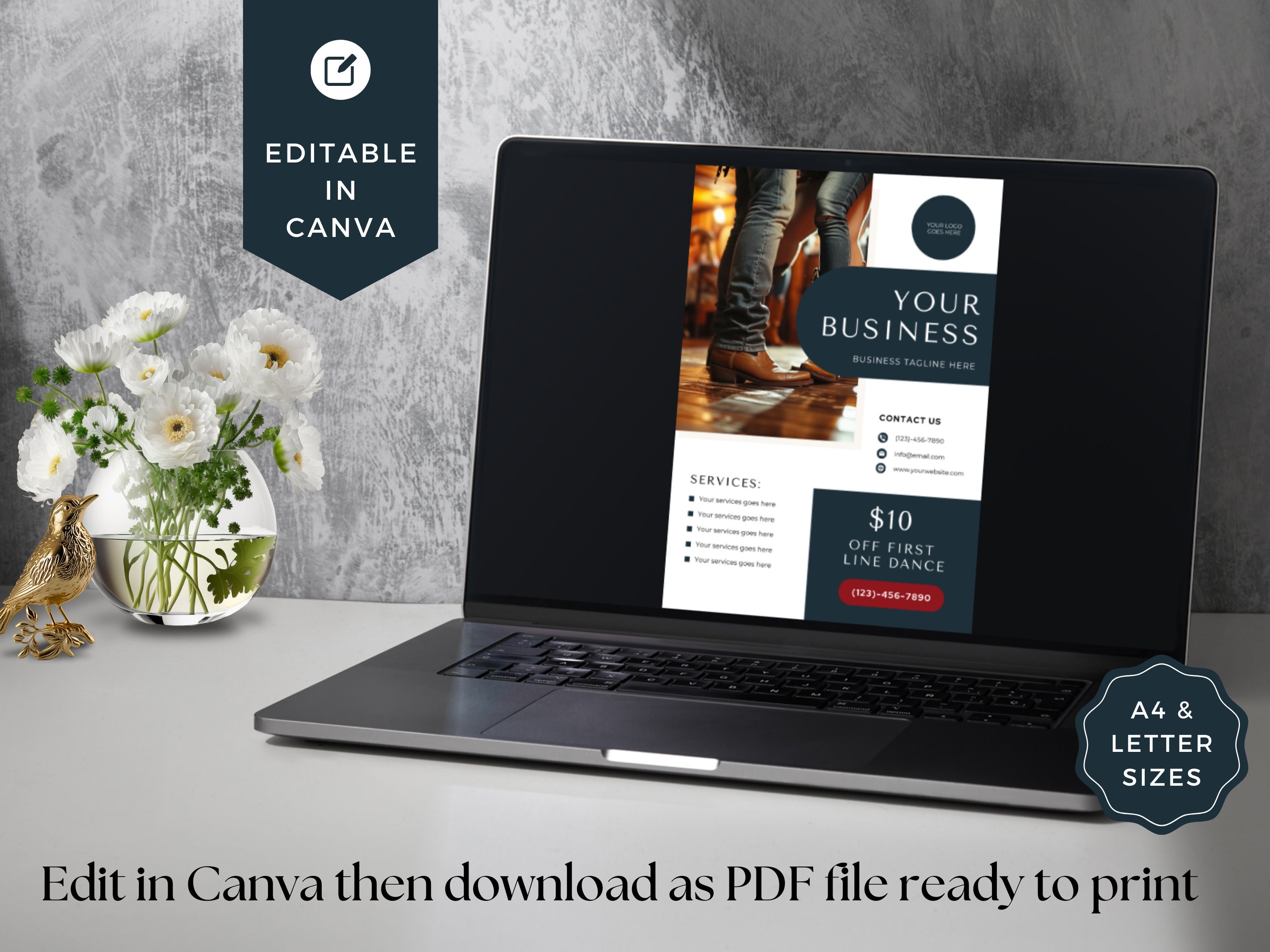 Line Dancing Flyer Bundle | Editable DIY Marketing | Instant Download ...