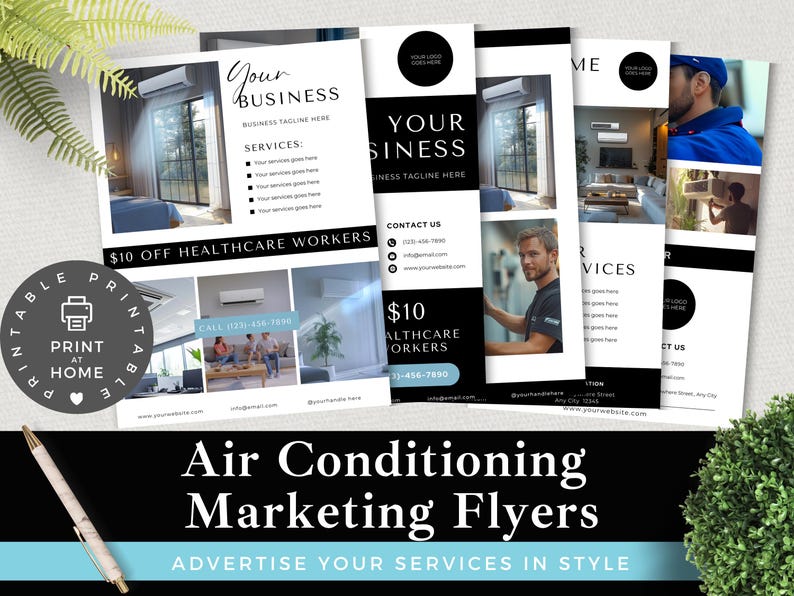 HVAC Flyer Templates: AC Repair & Installation Marketing (canva ...