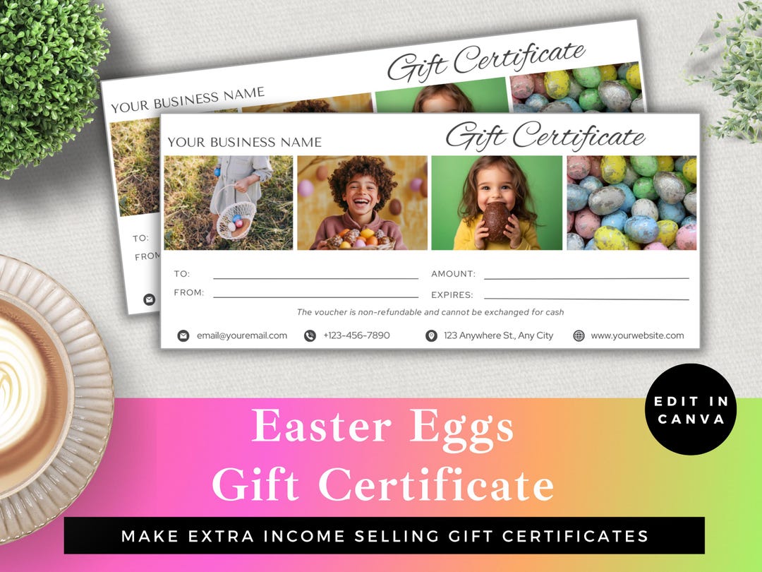 Easter Egg Gift Certificate: Candy Shop Voucher (instant Download Canva ...