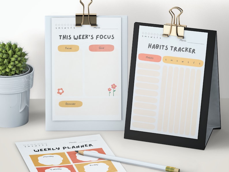 PDF Printable to Do List Planner, Daily & Weekly Desk Notepad ...