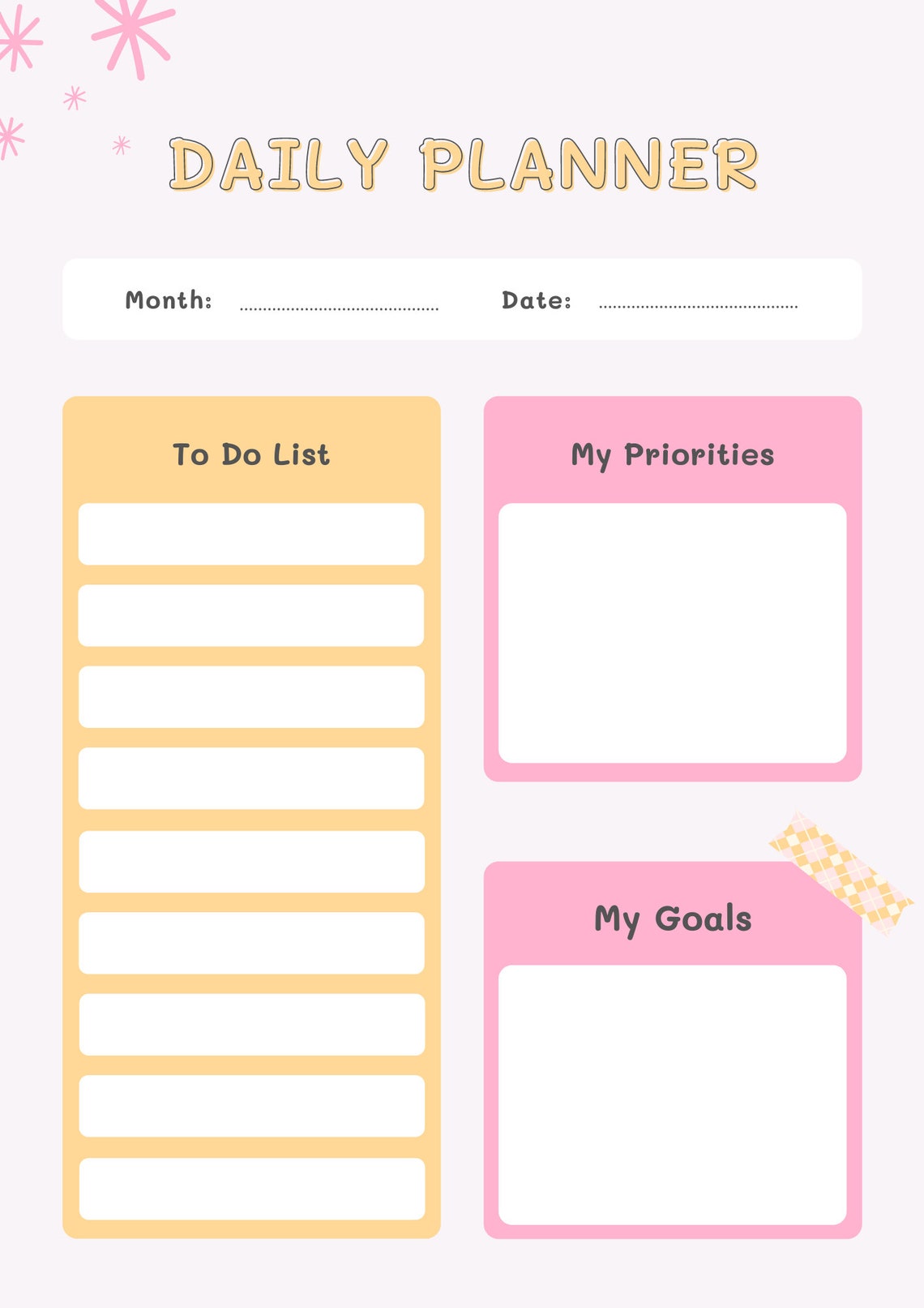 PDF Printable Daily Planner, Printable Planner, Printable Diary, PDF ...