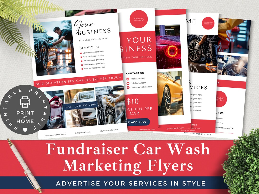 Fundraiser Cash Wash Flyer | Editable DIY Marketing | Instant Download ...