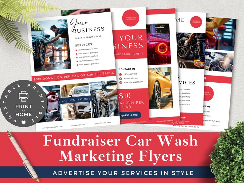 Fundraiser Cash Wash Flyer | Editable DIY Marketing | Instant Download ...