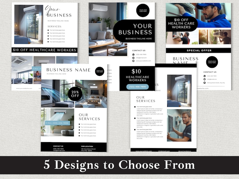 HVAC Flyer Templates: AC Repair & Installation Marketing (canva ...