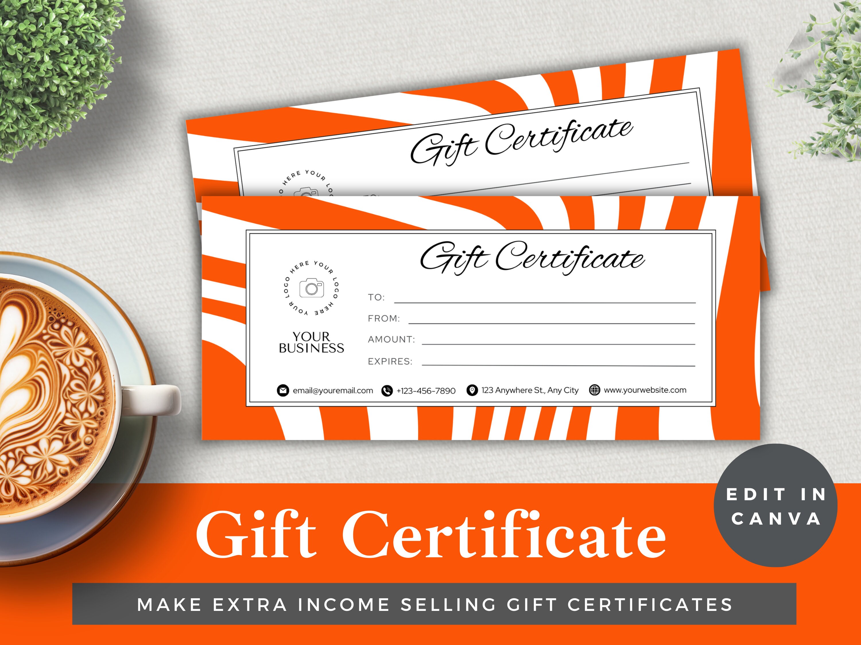 Editable Gift Certificate Retro Edit Template in Canva - Etsy