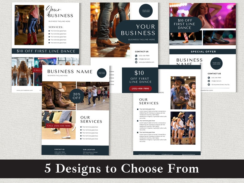 Line Dancing Flyer Bundle | Editable DIY Marketing | Instant Download ...