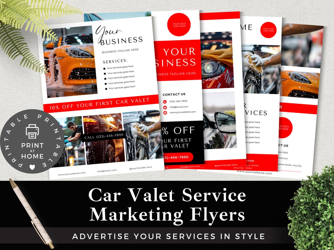 Car Valet Service Flyer Bundle | Instant Canva Edit | Downloadable ...