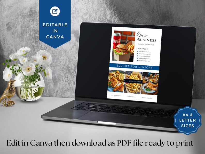 Editable Fish and Chips Flyer Template Bundle | DIY Restaurant ...