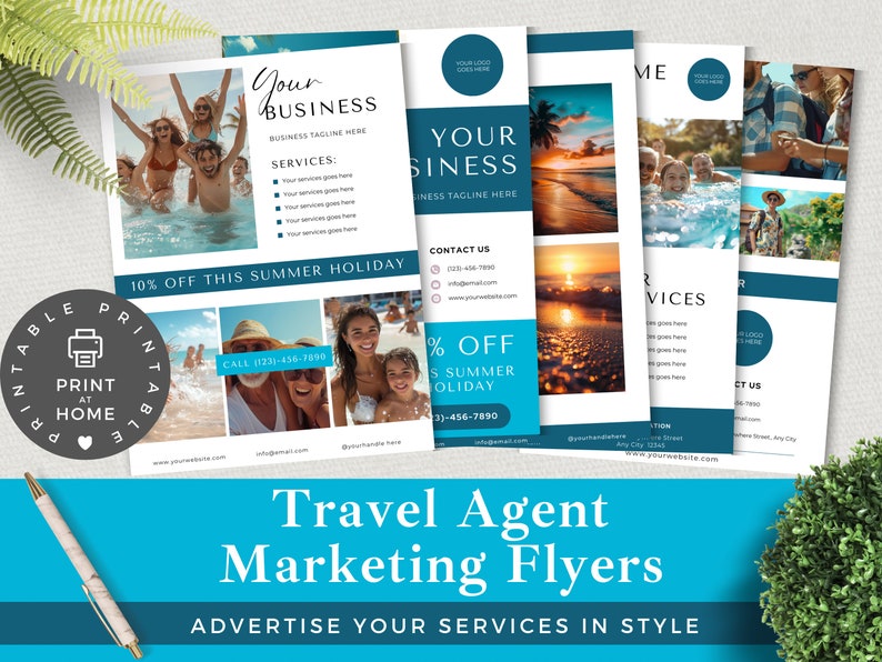 Travel Agent Flyer Templates | 5 Customizable Canva Designs | Instant ...