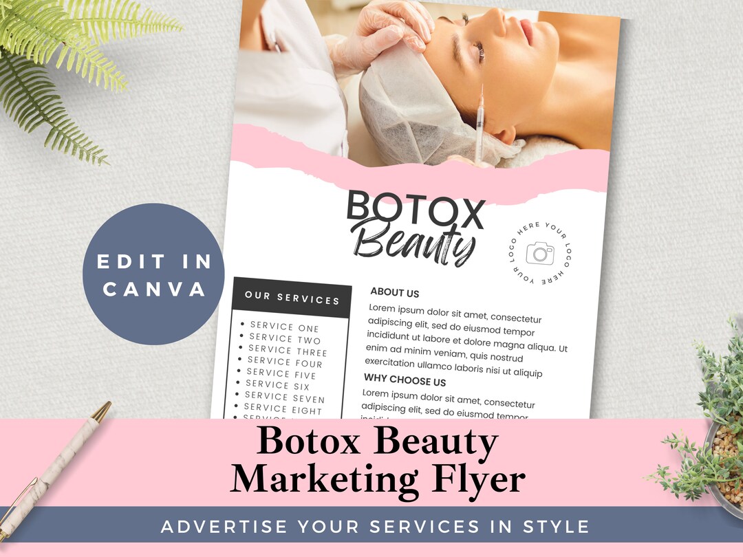 Botox and Filler Flyer Editable DIY Marketing Brochure Instant Download ...