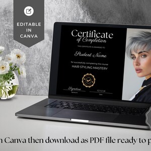 Certificate of Completion Hair Styling Course Certificate Template Edit ...