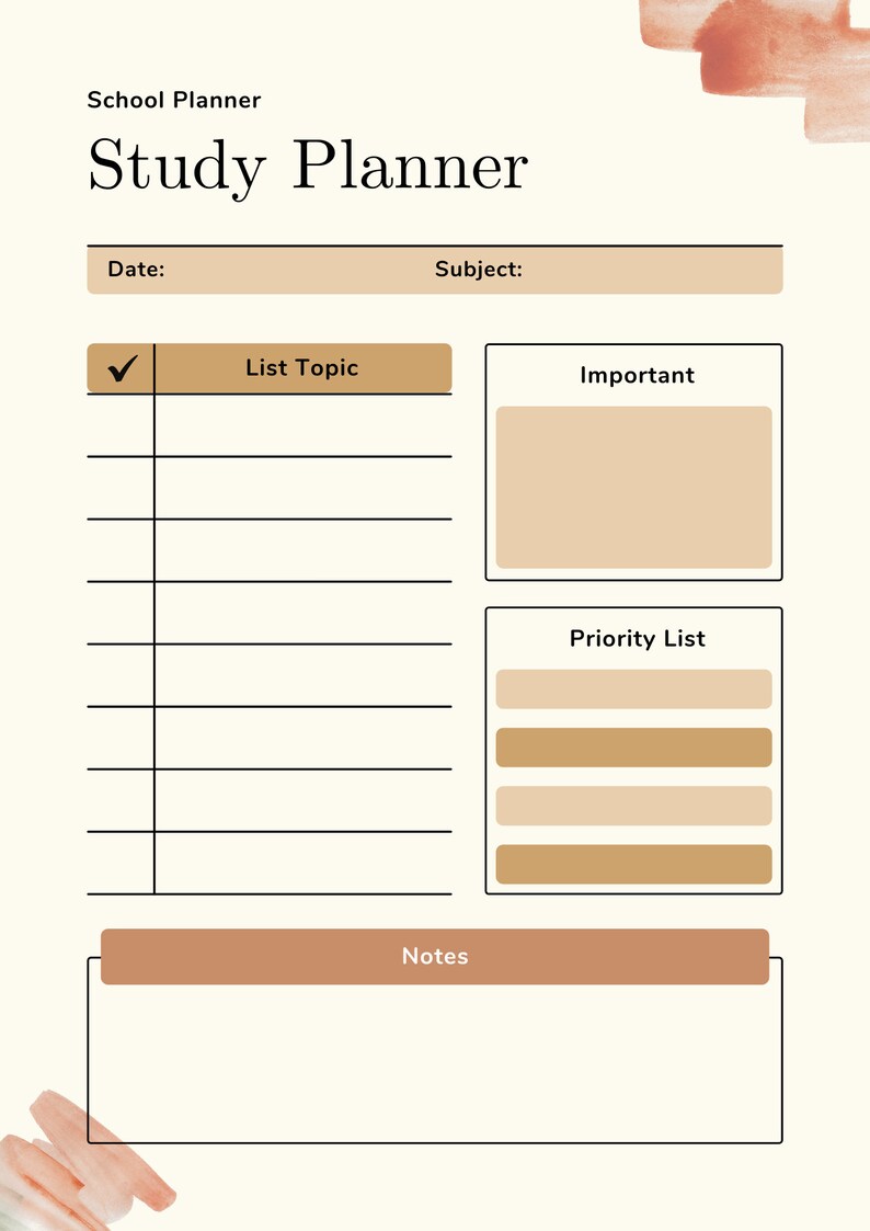 PDF Printable Student Planner Printable Planner College - Etsy