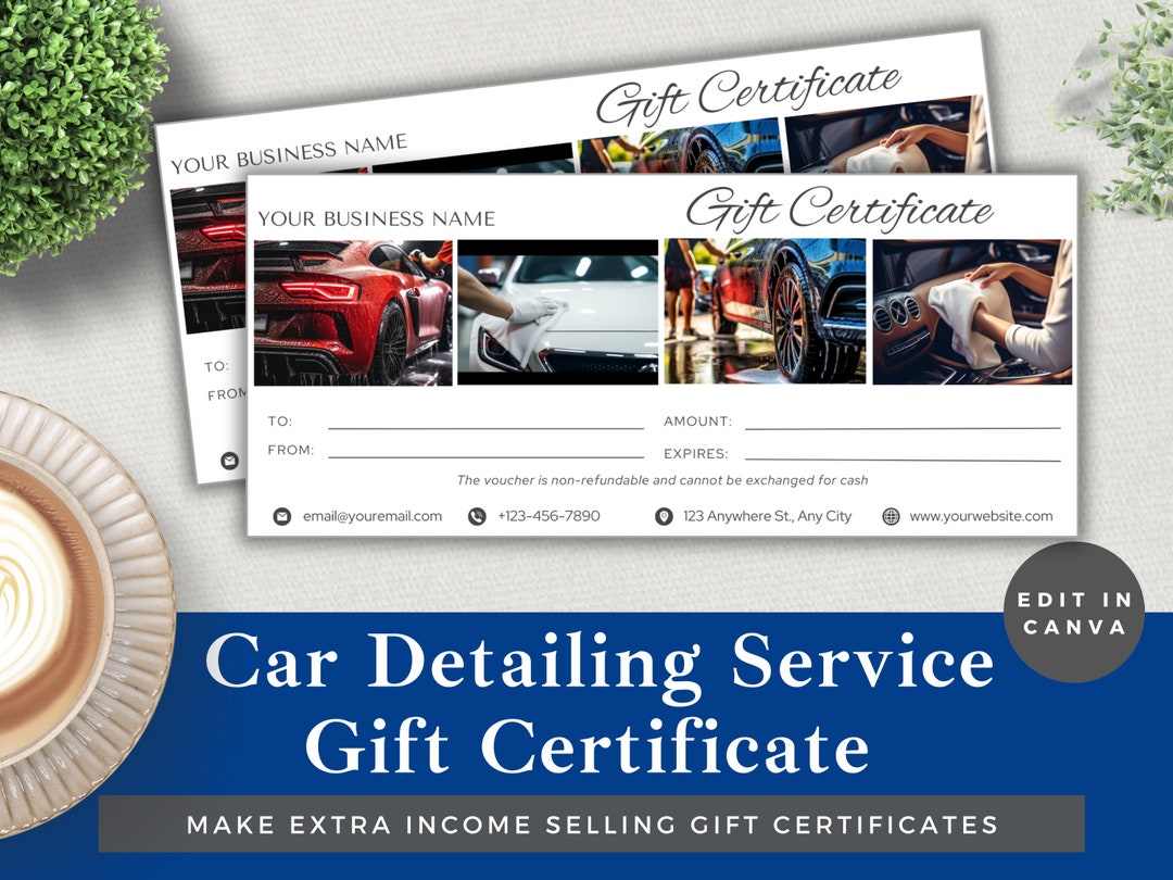 Car Detailing Gift Certificate Template: Luxury Small Business Voucher ...