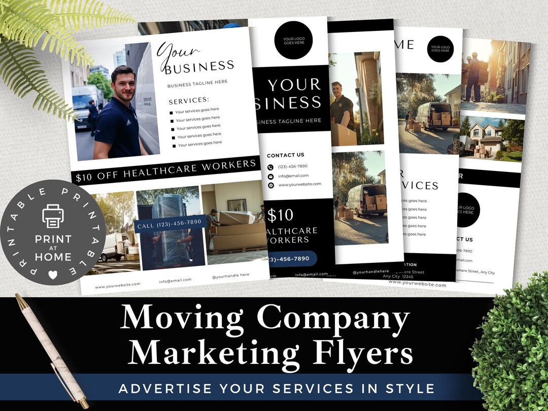 Editable Moving Company Flyer Template | Canva Marketing Bundle ...