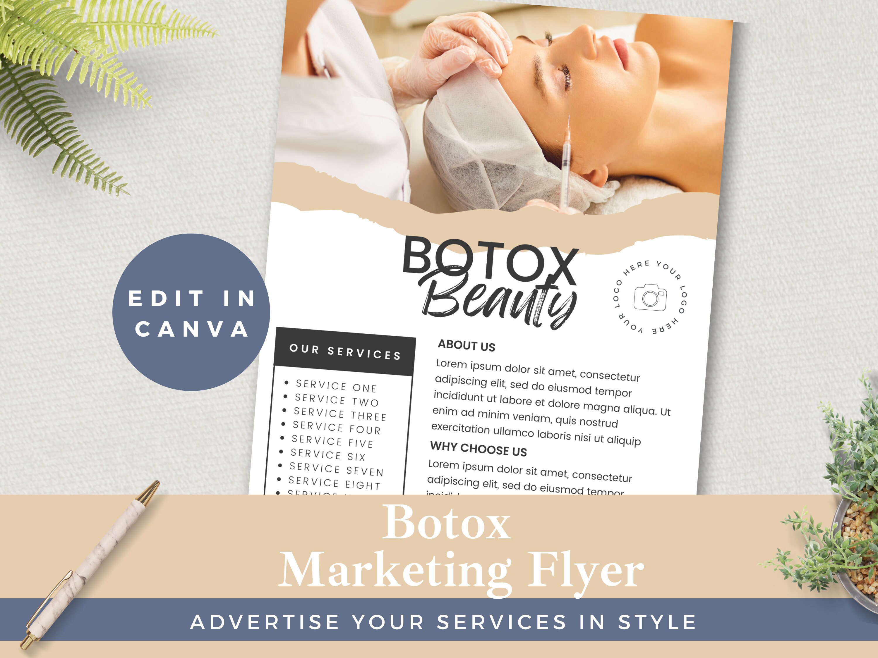 Botox and Filler Flyer | Editable DIY Marketing Brochure | Instant ...