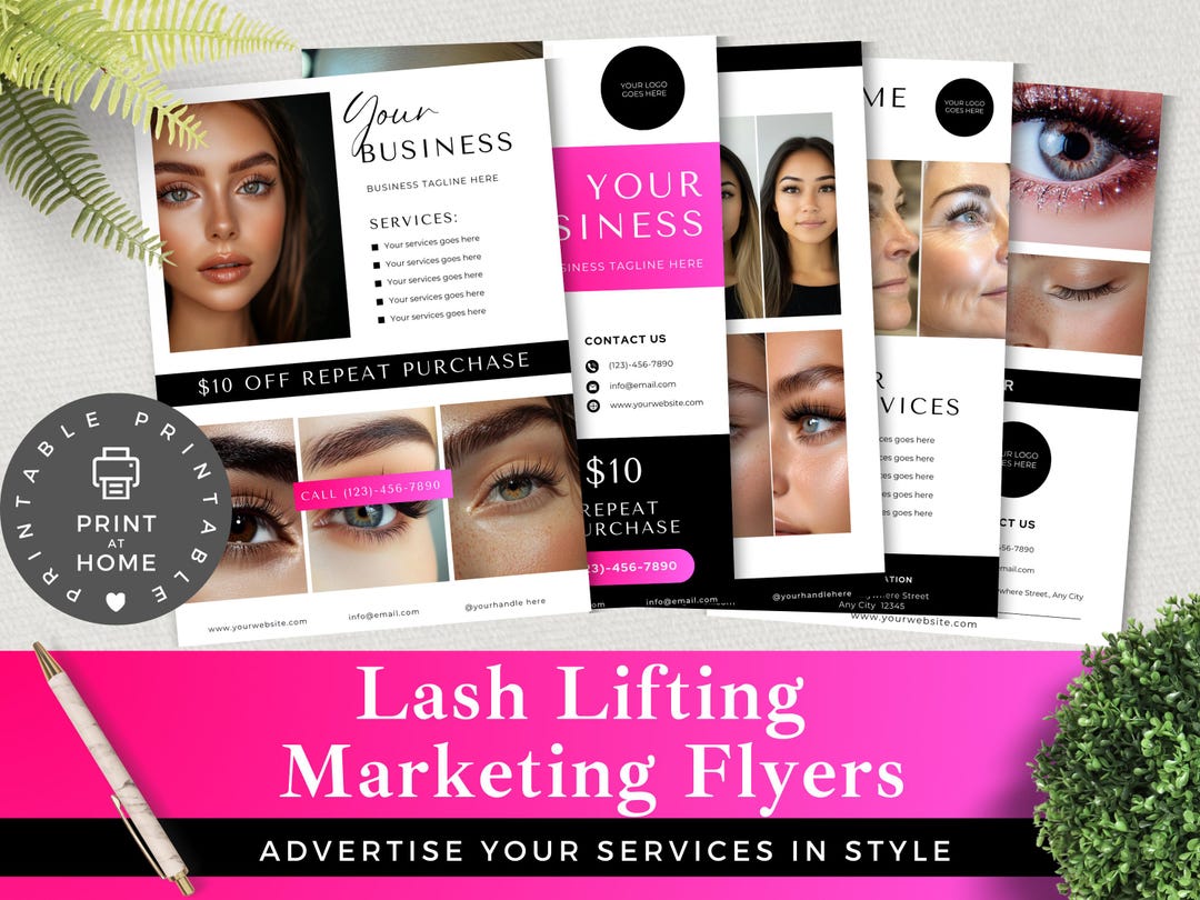 Lash Lifting Flyer Bundle: Salon Marketing Templates (canva Download ...