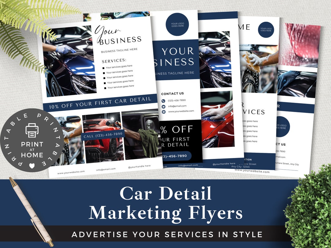 Car Detailing Flyer | Editable DIY Marketing Kit | Instant Download ...