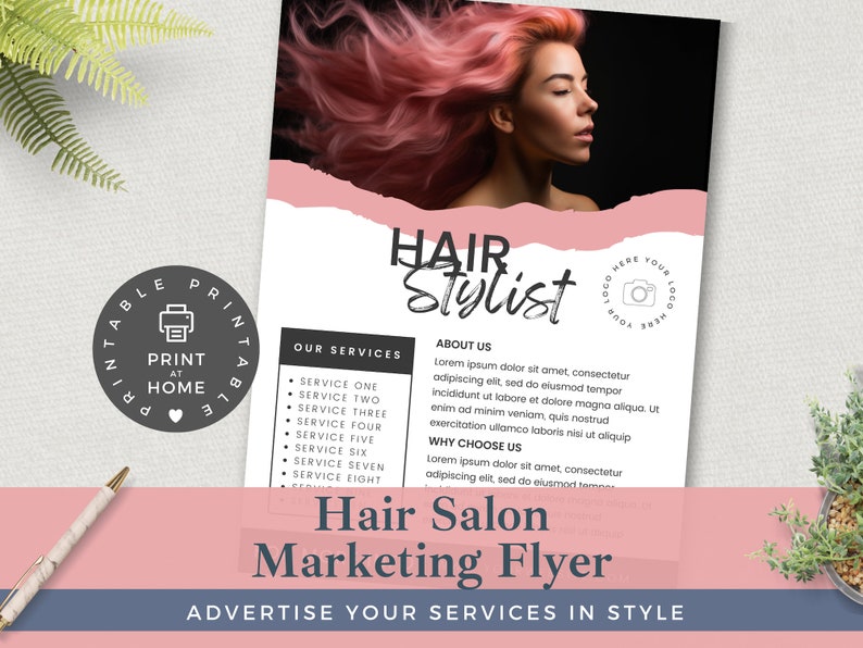Editable Hair Stylist Marketing Flyer | Edit in Canva | Instant ...