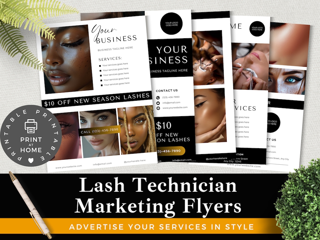 Lash Technician Flyer Template Bundle: DIY Salon Marketing (canva ...