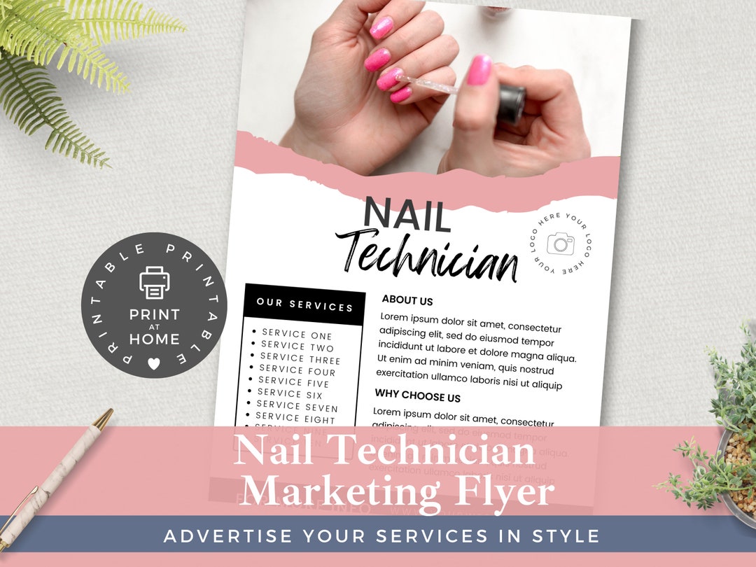 Nail Technician Flyer | Editable DIY Marketing | Instant Download ...