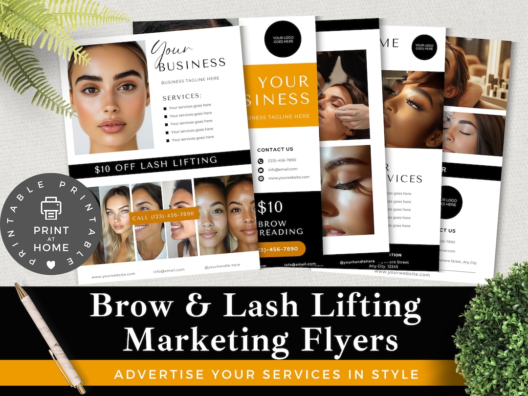 Editable Brow & Lash Lift Flyers: Salon Marketing Templates (PDF) - Etsy