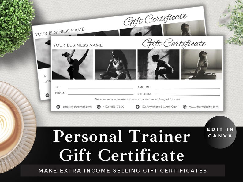 Editable Gift Certificate for Personal Training | Canva Template ...