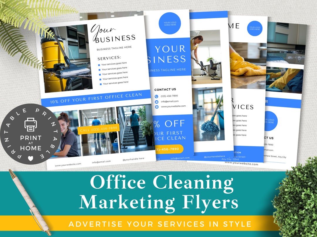 Office Cleaning Flyer | Editable DIY Marketing | Instant Download | Set ...