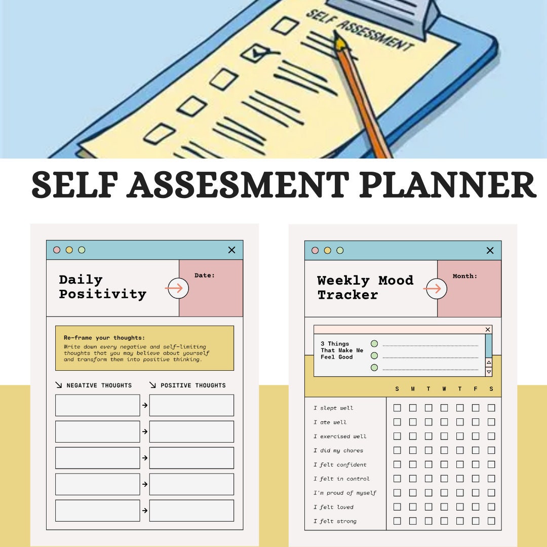 PDF Printable Self Assessment Planner Undated, Printable Planner, Sleep ...