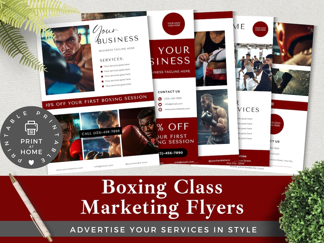 Boxing Class Flyer Bundle: Editable Gym Marketing Templates (digital ...