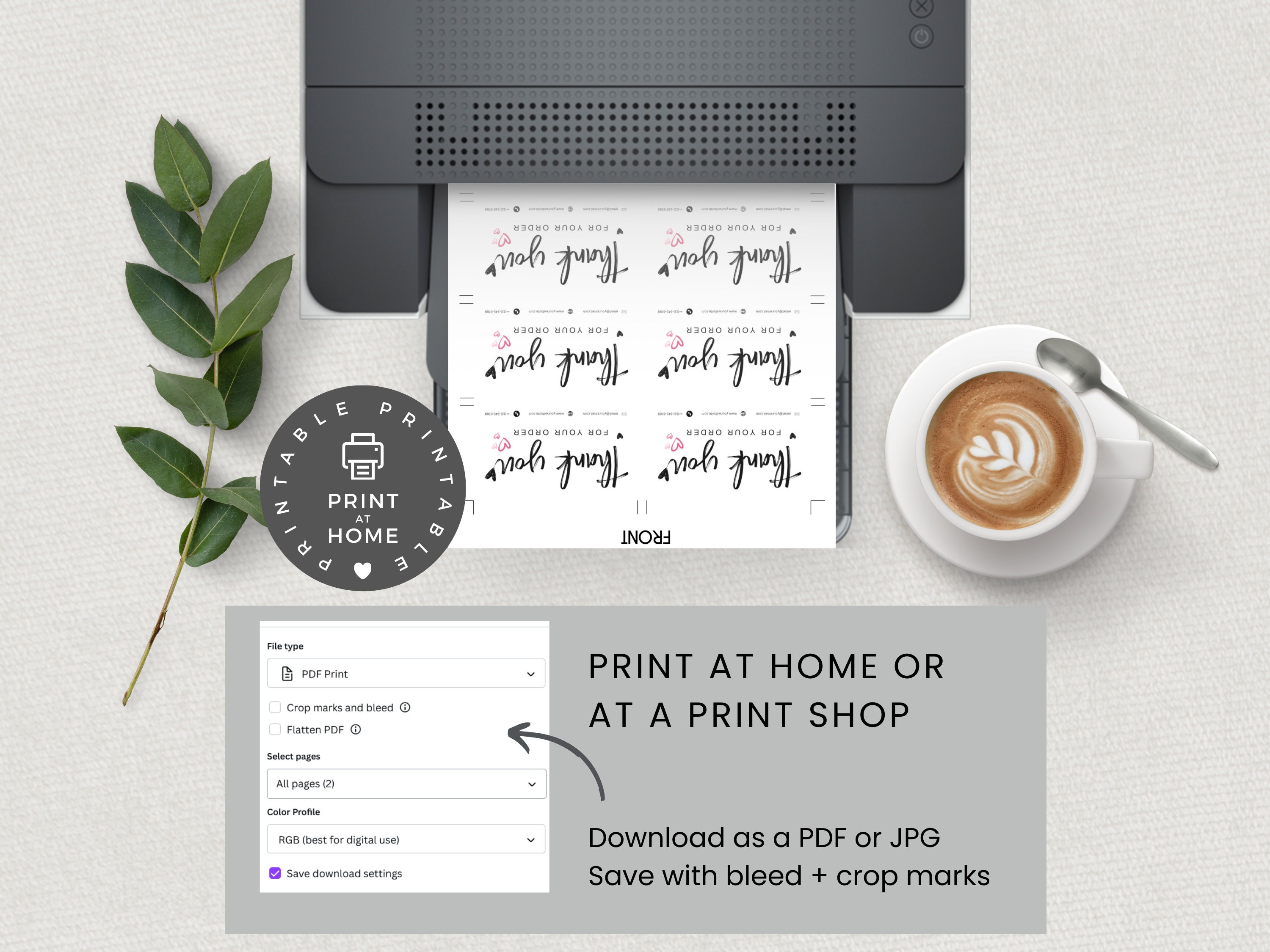 Cakes and Bakery Thank You Card Template Editable Instant Download Edit ...