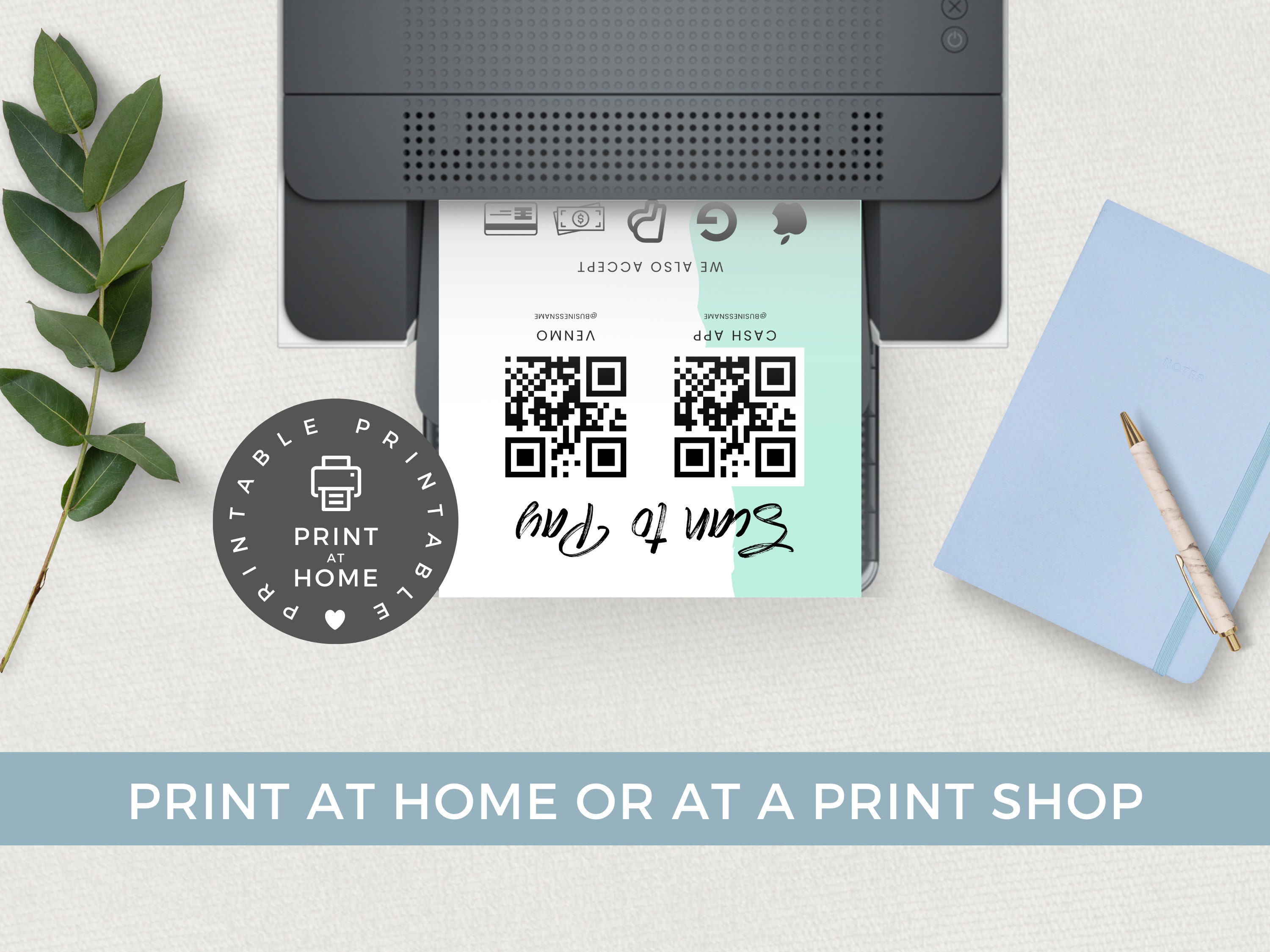Editable Scan-to-pay Sign Mobile Hair Stylist | Edit in Canva | Instant ...