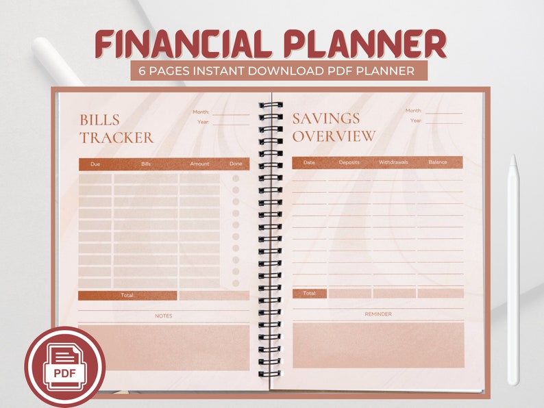 PDF Printable Finance Tracker Instant Access Printable - Etsy