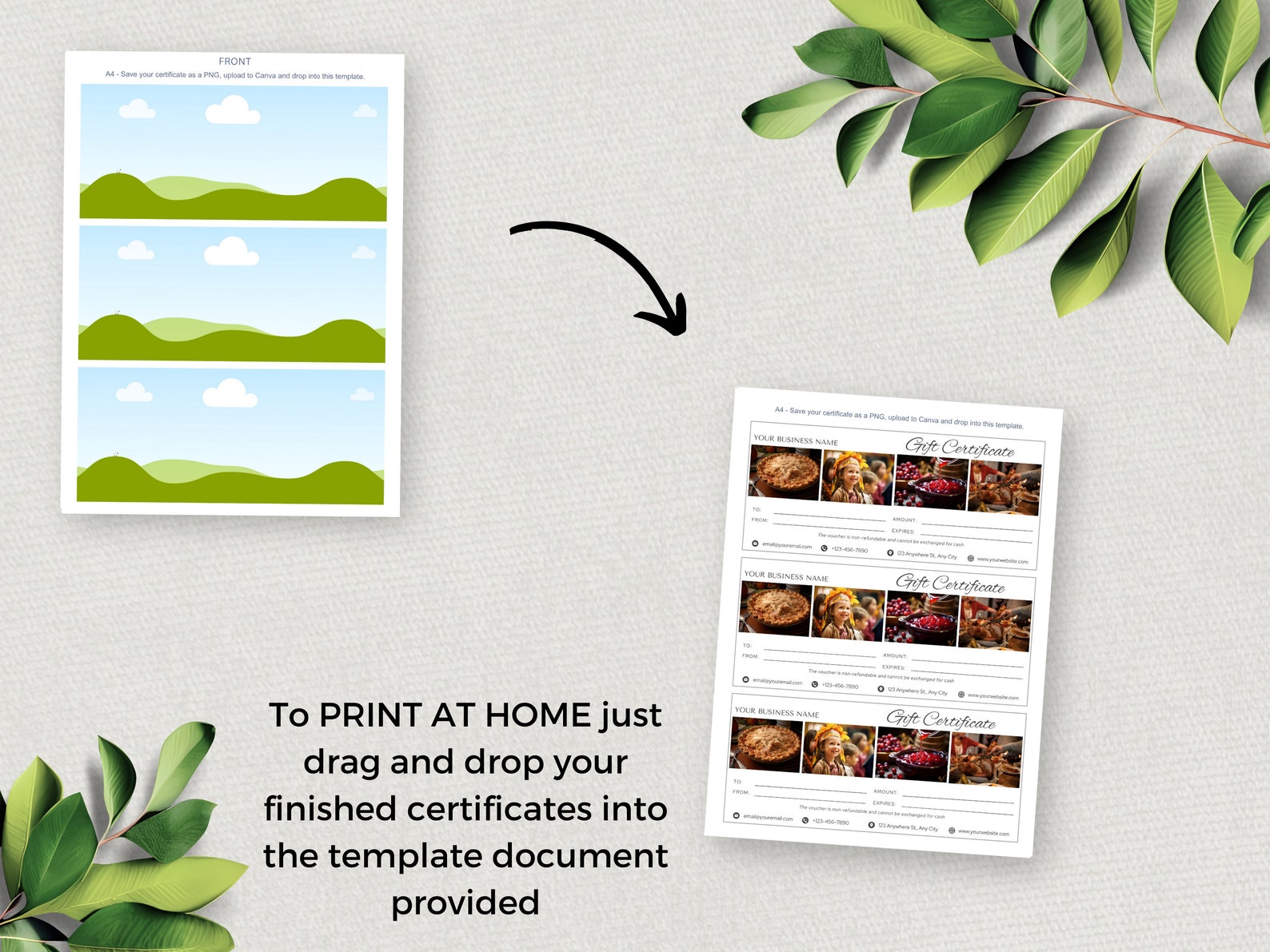 Editable Gift Certificate Thanksgiving | Edit Template in Canva ...