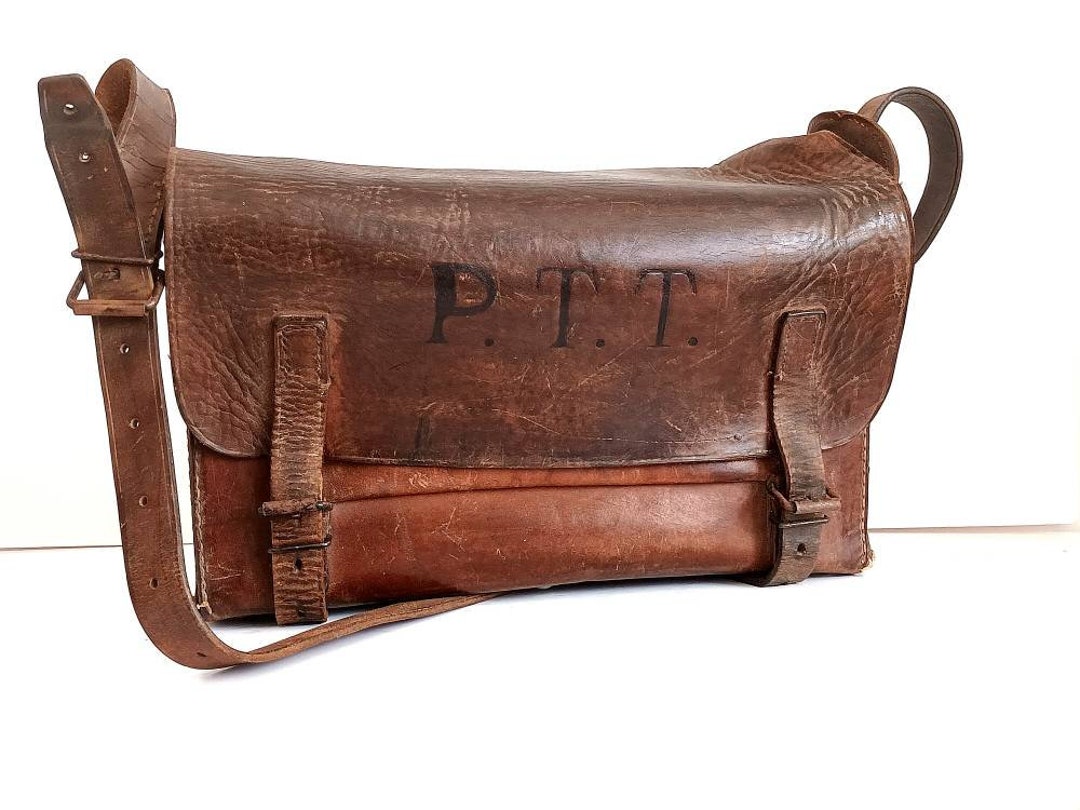 French Postman PTT Bg in Real Leather - Etsy