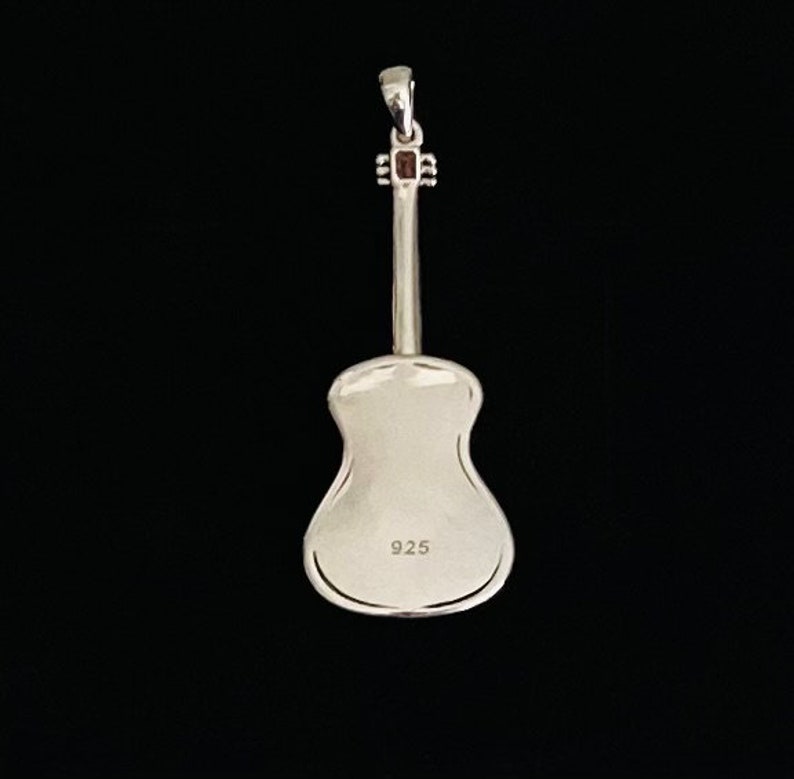 Sterling Silver Acoustic Guitar Pendant - Etsy