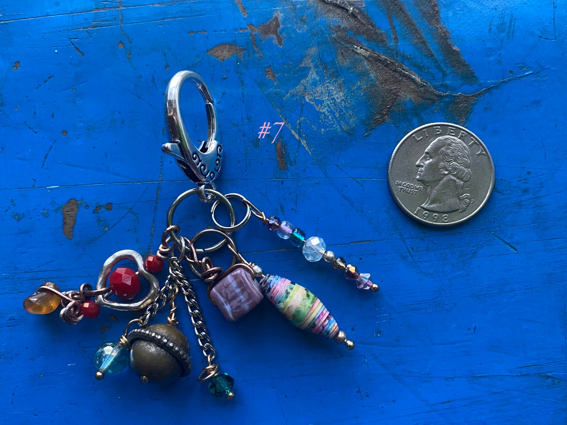 Boho Keychains Backpack Handbag Charm Keychain, Beaded Charming Light ...