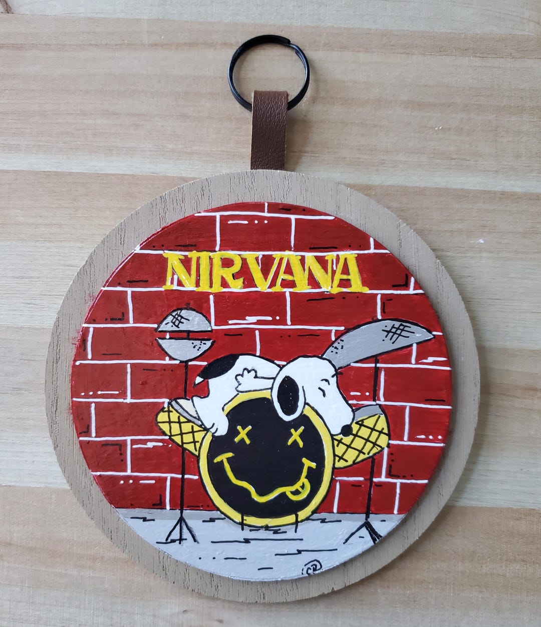 Nirvana Inspired Snoopy Inspired Fan Art One of a Kind Hand Painted 5x5 ...