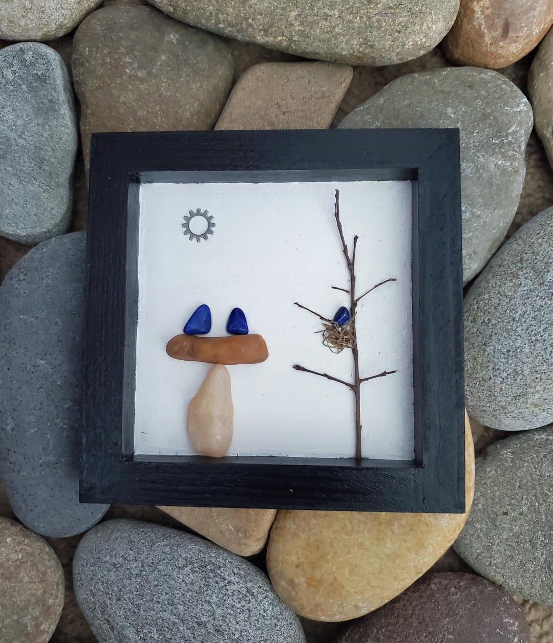 One of a Kind Bird Pebble Art (6x6) - Etsy