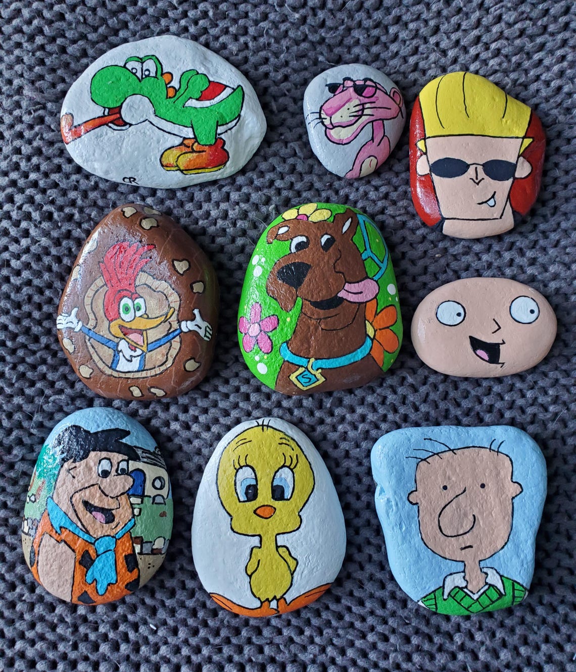 PICK 6 Cartoon Hand Painted Rocks - Etsy