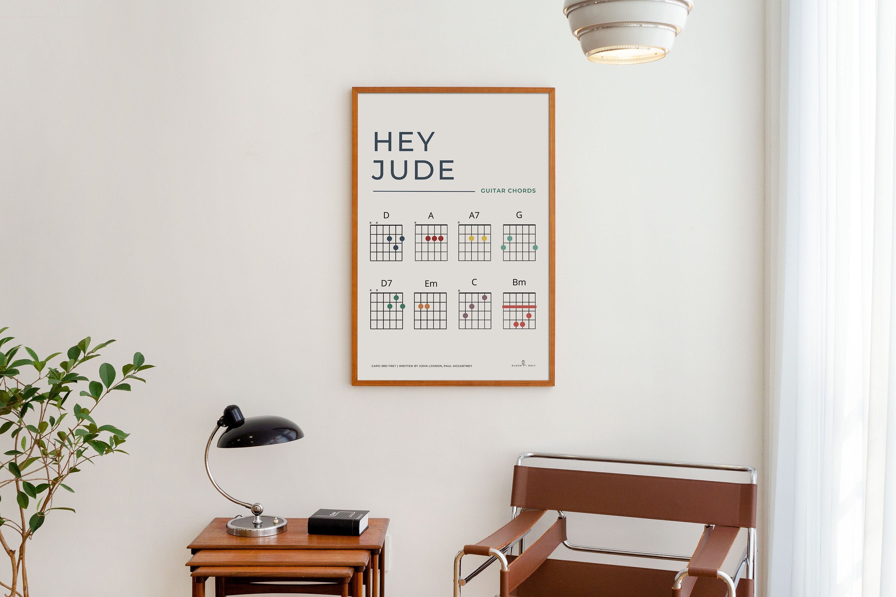 Hey Jude Guitar Chords Poster Download | Minimal Guitar Chord Chart ...
