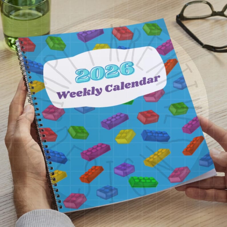2026 Weekly Calendar Physical Printout Bonded Journal Spiral Notebook ...