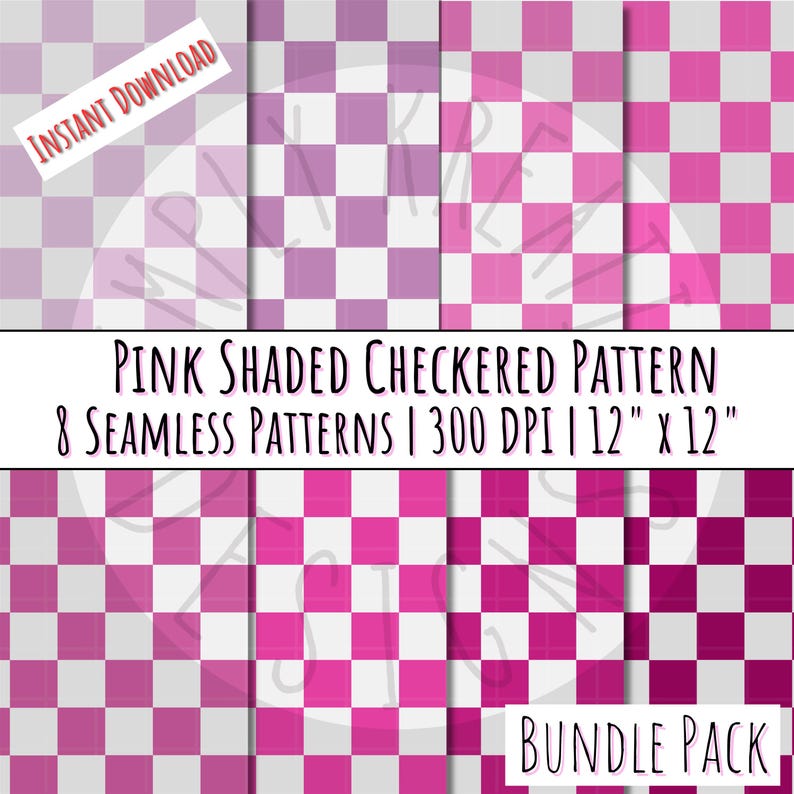 Pink Checkered Pattern PNG Digital Download - Etsy