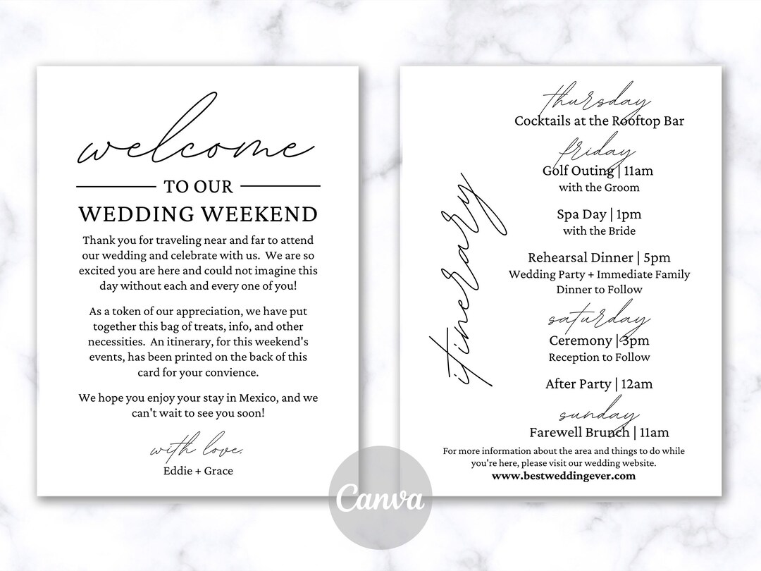 Wedding Welcome Letter Template Welcome Letter Wedding Welcome Letter ...
