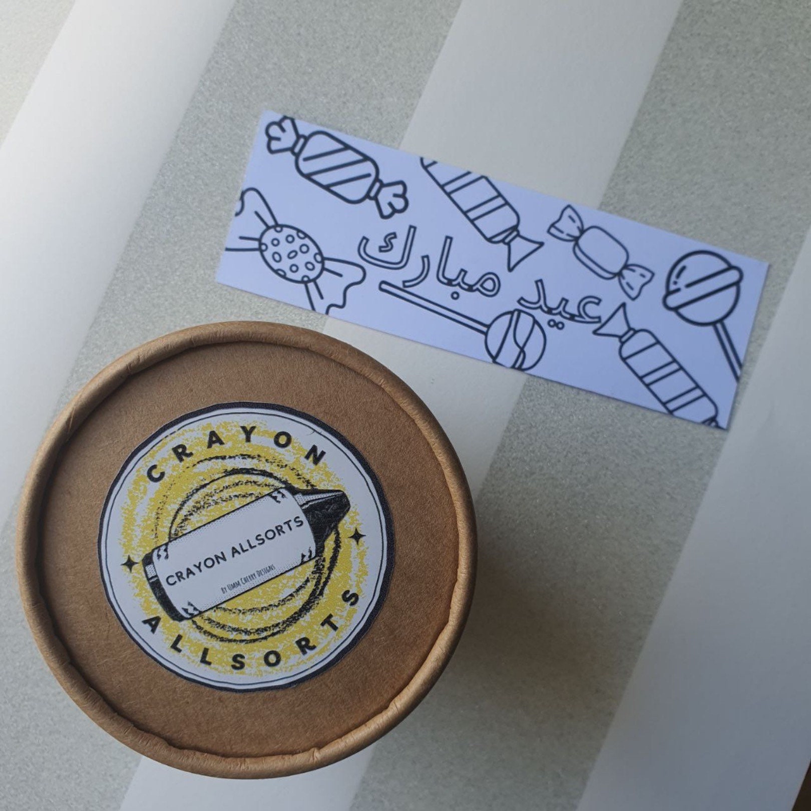 Eid Mubarak Letter Crayons With ‘colour Me In’ Bookmark- Arabic - Candy ...