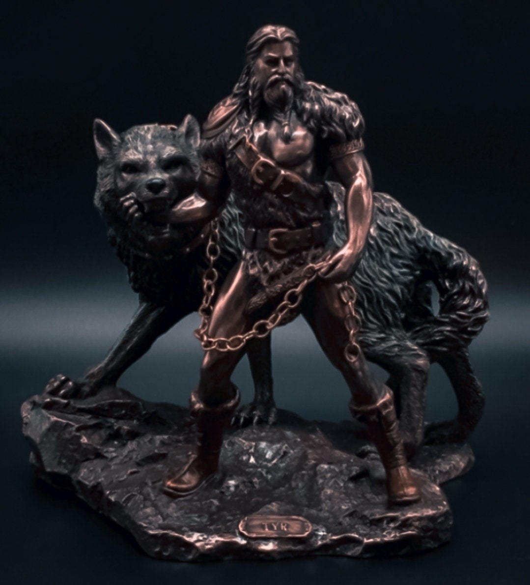 Tyr and the Binding of Fenrir Statue Norse Mythology, LARGE STATUE - Etsy